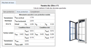Calcul des caractéristiques des menuiseries à partir des valeurs ...